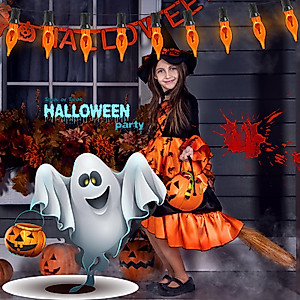 12 Pack Flicker Flame Light Bulbs, C18 Halloween Orange Flame Replacement Bulbs E12 Candelabra Base Light Bulbs for Electric Window Candles Halloween Indoor Outdoor String Lights , 1 Watt, 120 Volts