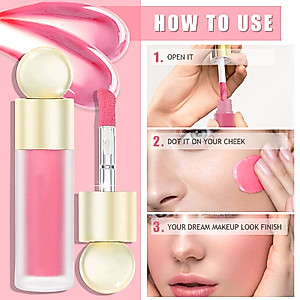 Ofanyia Liquid Blush, Soft Cream Blush Face Makeup, Moisturizing Lightweight Blendable Feel, Natural-Looking, Easy to Blend Soft Velvet Liquid Blusher for Cheek (02#)