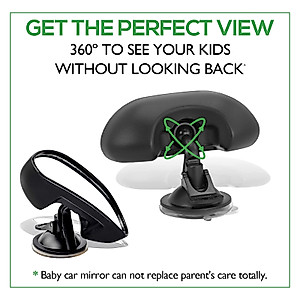 Lebogner Baby Car Mirror, Windshield Front Facing Seat Full Wide Angle View Infant Mirror, Rearview Car Seat Mirror That Attaches With A Adjustable Suction Cup, Child Safety Hanging Accessories