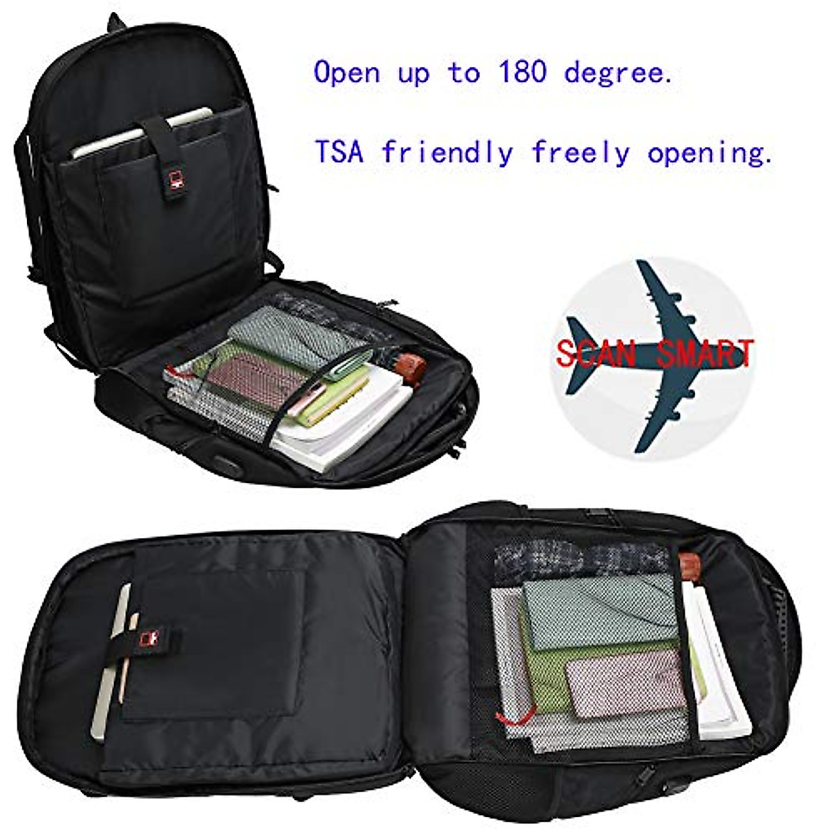 FreeBiz 50L Large Travel Backpack 19 Inches Laptop Bag with USB Charging Port TSA