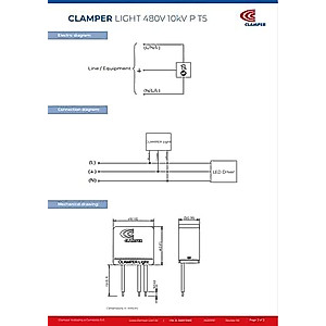 CLAMPER Surge Protector Light 480V 10kV P T5 - Applied to luminaires with LED tecnology - SPD CLAMPER Light 480V 10kV P T5