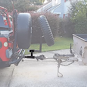 WeiSen Dual Receiver Extender Adjustable Towing Hitch Extension Compatible with 2 inch Square Receivers Hitch Tube, 15 inch Overall Length, Use 5/8" Hitch Pin or Lock (NOT Include)