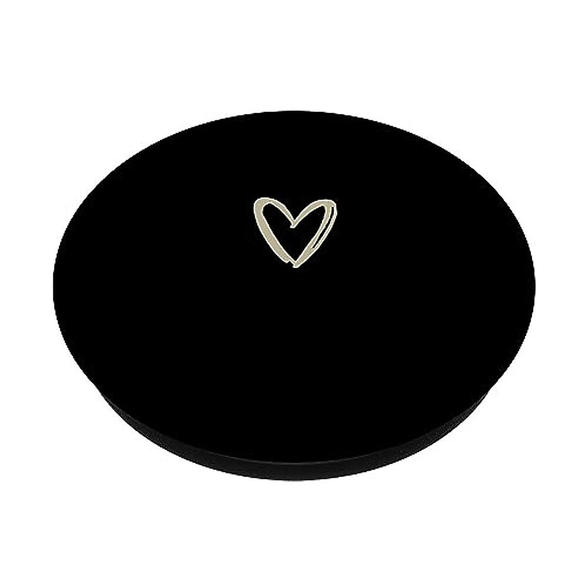 Beige Black Minimalist Heart PopSockets Standard PopGrip