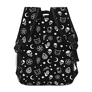 Gothic Skull Backpack for School Adults Teens Goth Laptop Backpacks Book Bags for College Travel for Boys Girls, Men Women
