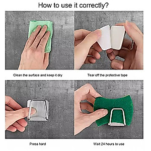 MAXGLAM 4 Pack Adhesive Sponge Holder Sink Organizers Caddy for Kitchen Accessories Quick Drying Mini Size Scrub Sponge Sus304 Stainless Steel Rust Proof Waterproof Save Space of Sink