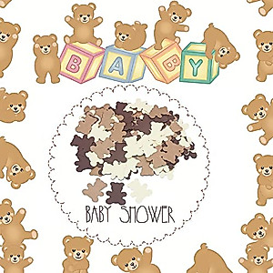 300PCS Cream Brown Teddy Bear Baby Shower Table Confetti Sprinkles Scatter, We Can Bearly Wait Baby Shower Decorations, Boy Girl First Birthday Nuetral Rustic Party Décor
