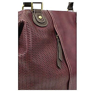 Chala Ivory Paw Print Zip-Around Wallet, LaserCut Plum Tote- Dog Mom Gift Set (Tote Handbag and Wallet Combo)