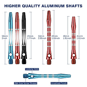 Tezoro Dart Accessories Kit Including Aluminum Dart shafts,Dart Flights, Flight Savers, Sharpener, O-Rings -Bulk Pack of 104 Pieces