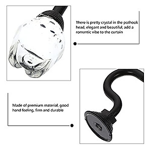 Healifty Curtain Ties Crystal Rose Flower Wall Decorative Tieback Hooks Curtain Tassel Hanger Holder Clothes Hat Towel Coat Hanger Hook for Home Decoration Curtain Tiebacks