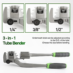 Super Stars Tube Bender 1/4", 3/8", 1/2" 3-in-1 Tubing Bender 180° HVAC Copper Aluminum Tubes Bending Tool for AC Repair