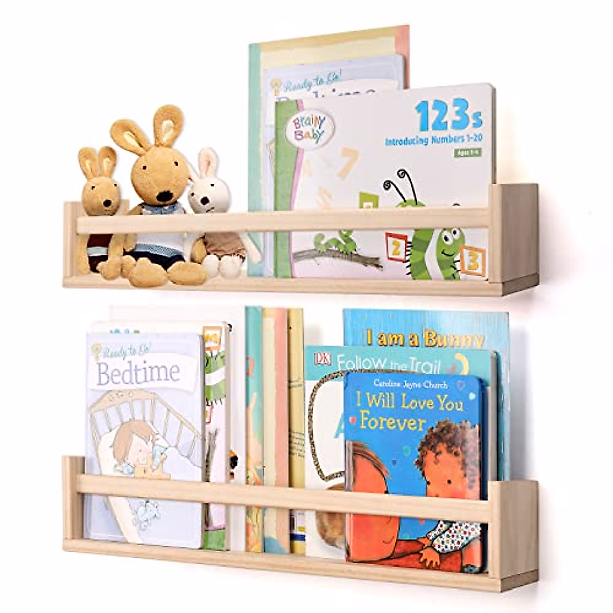 Gneric Floating Shelves for Wall, Burlywood Nursery Book Shelves, 23.6 inch Kids Bookshelf, Wall Shelves for Living Room Bedroom Decor,Kitchen Spice Rack,Bathroom Storage Rack(2 Pack)