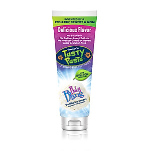 Tanner's Tasty Paste Baby Bling - Anticavity Fluoride-Free Children’s Toothpaste/Great Tasting, Safe, and Effective Vanilla Flavored Toothpaste for Kids (4.2 oz.)