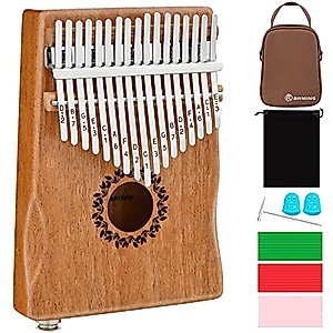 Kalimba Thumb Piano 17 Keys RANMING Mbira Finger Piano Kalimba Gifts for Adults Kids Beginners With Portable Handbag and Tune Hammer Thumb Pianos Finger Harp (Mahogany-Pickup)