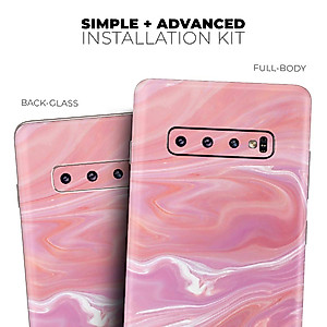 DesignSkinz Marbleized Pink Paradise Protective Vinyl Decal Wrap Skin Cover Compatible with The Samsung Galaxy S20 (Screen Trim & Back Glass Skin)