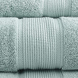 Madison Park Signature 800GSM 100% Cotton Luxurious Bath Towel Set Highly Absorbent, Quick Dry, Hotel & Spa Quality for Bathroom, Multi-Sizes, Seafoam 8 Piece