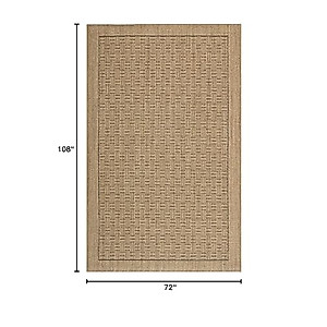SAFAVIEH Palm Beach Collection Area Rug - 6' x 9', Natural, Sisal Design, Non-Shedding & Easy Care, Ideal for High Traffic Areas in Living Room, Bedroom (PAB359A)