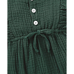 Saeaby Baby Girl Clothes 3-6 Months Infant Girl Clothes Fall Baby Long Sleeve Romper Ruffle Green One Piece Romper Bodysuit Cute Outfit for Girl