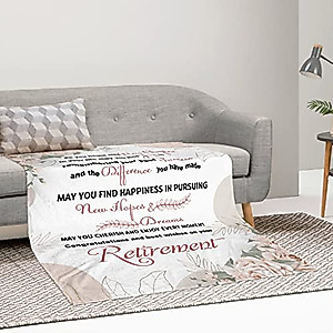 Retirement Gifts for Women Blanket 60"×50", Retirement blanket for Women, Happy Retirement Gifts for Nurses Teachers Mom Wife Female, Retired Gifts for Coworkers Boss, Retirement Throw Blankets