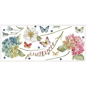 RoomMates RMK3261GM Lisa Audit Garden Flowers Peel and Stick Giant Wall Decals