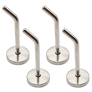 Sipery 4Pcs Stainless Steel Wall-Mount Robe Hooks Heavy Duty Elephant Nose Closet Robe Hooks, Coat Towel Robe Hooks for Kitchen,Bedroom, Bathroom,Closets Hooks 3.58inch