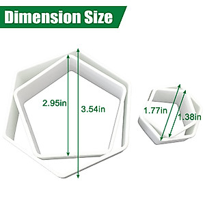 4Pcs Soccer Cookie Cutter Set Hexagon Cookie Cutter Plastic Soccer Cookie Cutters Shapes Football Biscuit Cutters for Baking Mould Cake Decorations
