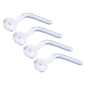 4Pcs 20G Nose Piercing Jewelry Clear Retainer Bioflex, Clear, Size No Size