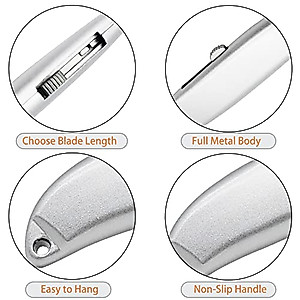 Box Cutters Retractable Heavy Duty,3 Gears Adjustable Classic Utility knife Aluminum Alloy,Portable Retractable Box Cutter Ergonomic Handle,Utility Knife for Carpet,Cardboard,Boxes