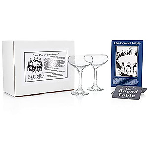 HISTORY COMPANY The 1930 Algonquin Round Table Cocktail Coupe Glass 2-Piece Set (Gift Box Collection)