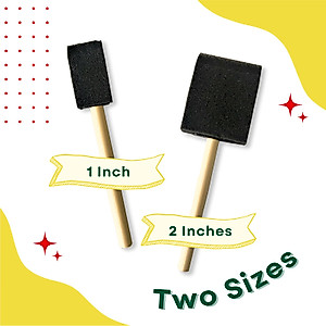 PANCLUB Foam Paint Brush Set I Sponge Brush Paint I 1 Inch - 25 Pack I with Wood Handles I Great for Art, Varnishes, Acrylics, Stains, Crafts