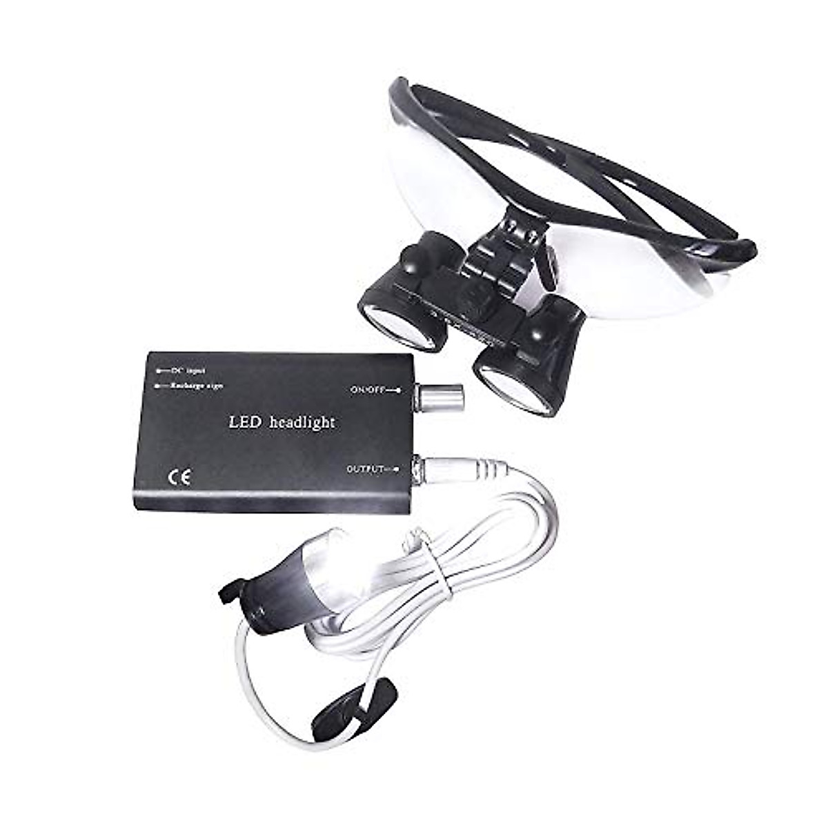 Bestlife 3.5x420mm DentaL Medical Binocular Loupes with Head light Lamp (Black),