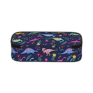 Gocerktr Dinosaurs Pencil Case Organizer Large Capacity with Compartments Pen Bag Multifunction Makeup Bag for Women