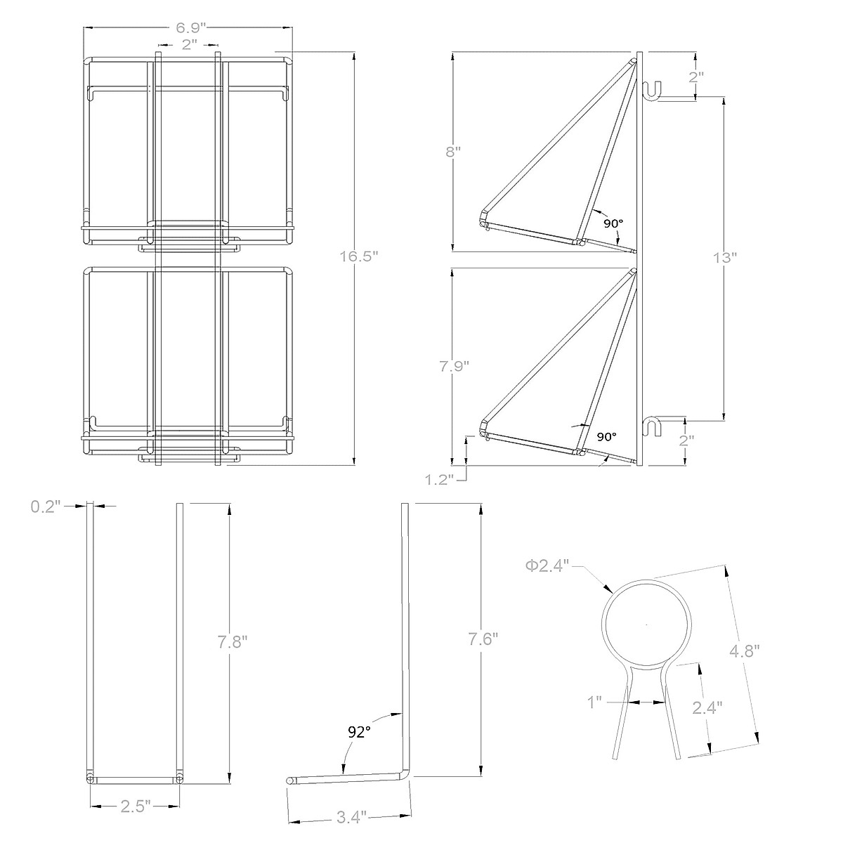 FixtureDisplays® DVD Book CD Spinner Rack Post Card Greeting Card Birthday Card Display.Pocket Size: 6.54"Wide X 7.5"High, 8 Pockets. 1113-BK28-NEW-2D