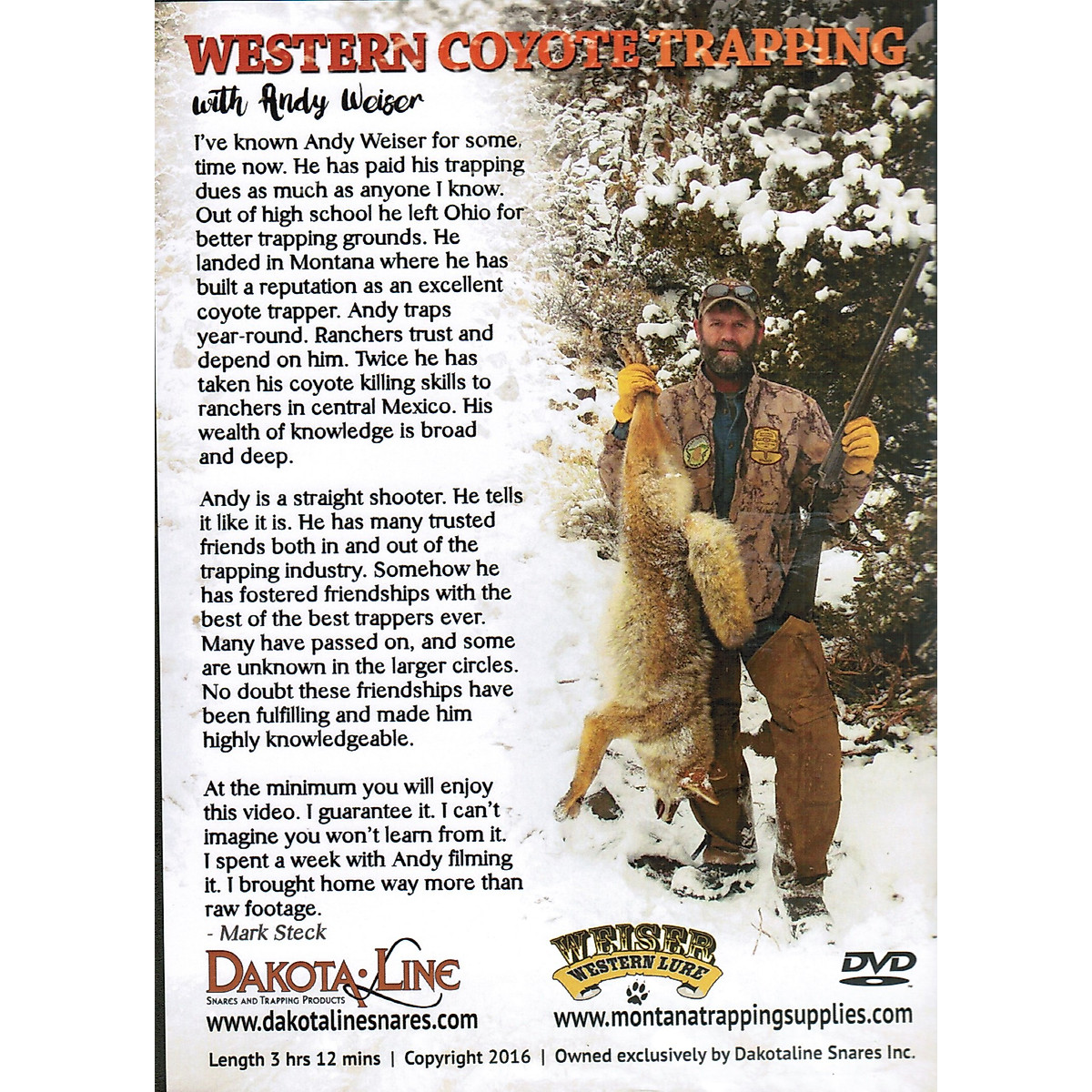DakotaLine DVD-Andy Weiser- Western Coyote Trapping with Andy Weiser