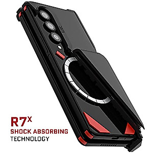 Ghostek EXEC Wallet Case for Galaxy Z Fold 4 - Magnetic Credit Card Holder, Hinge Protection, Wireless Charging, 7.6" Screen (Black)