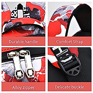 Yvechus School Backpack Casual Daypack Travel Outdoor Camouflage Backpack Christmas Presents for Boys and Girls (AY Camo Red)