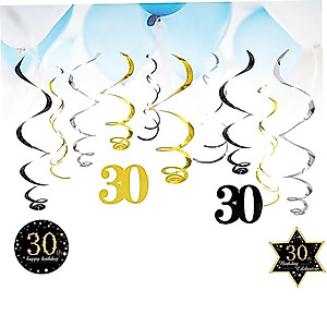 ERINGOGO Set Garland Decor Happy Birthday Gift Birthday Hanging Ornaments Birthday Spiral Whirls 30th Birthday Spiral Party Hanging Decorations Hanging Swirls Birthday Party Decorations