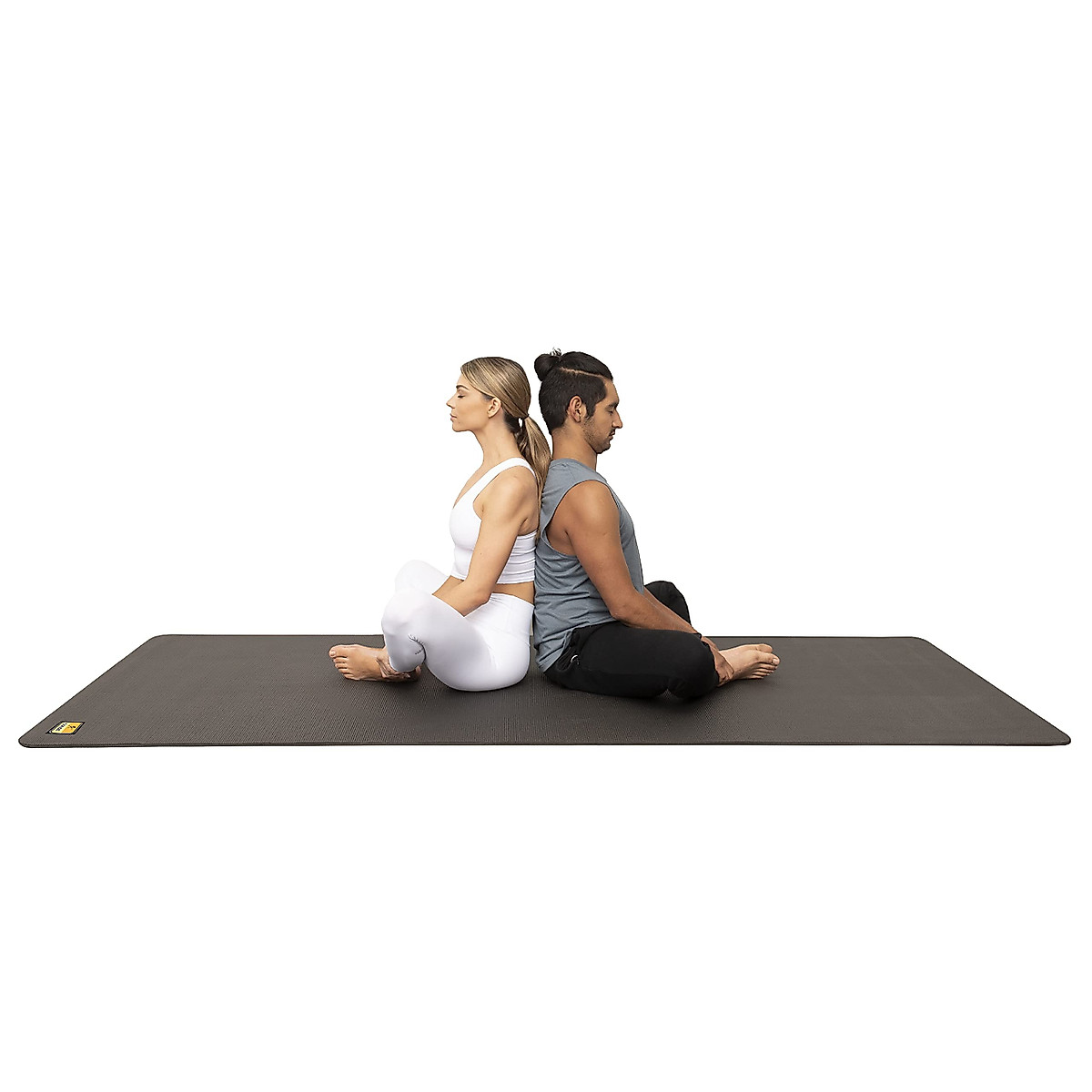 POGAMAT Premium Thick Yoga Mat - 6 ft X 4 ft x 8mm - Light Cardio Workout Mat - Extra Long Memory Foam Floor Mats for Yoga, Meditation and Stretching - Use For Any Exercise Without Shoes Black