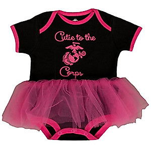 Baby Girls U.S. Marine Corps Logo “Cutie to the Corps” Bodysuit (0-3 Months)