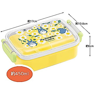 My Neighbor Totoro Bento Lunch Box (15oz) - Cute Lunch Carrier with Secure 2-Point Locking Lid - Authentic Japanese Design - Durable, Microwave and Dishwasher Safe - Daisies