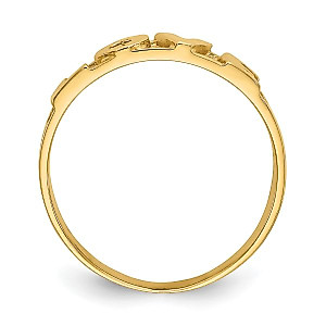 IceCarats 14K Yellow Gold Love Ring Size 7
