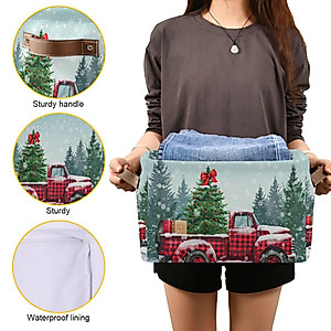 senya Christmas Storage Basket, Christmas Tree Truck Foldable Fabric Collapsible Storage Bins Organizer Bag for Storage Clothes