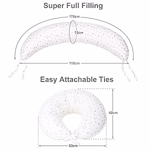 DancesCat Nursing Pillow, Original Plus Size Breastfeeding Pillows, Bottle Feeding,Baby Support, Tummy Time Pillow with Adjustable Waist Ties and Removable Cover- Gifts for Moms