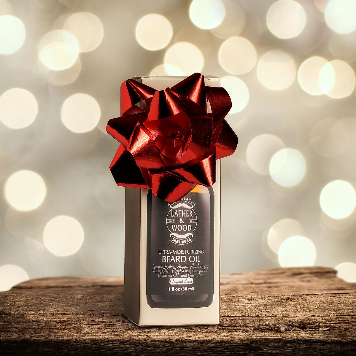 Lather & Wood Beard Oil For Men - Premium Blend - Spill-proof Pump - Original Scent - 1oz