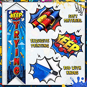 Chiisong 3 Pieces Hero Party Decorations Hero Wall Banners Hero Porch Signs Backdrops Inspirational Cityscape Photography Background for Hero Theme Birthday Party Baby Shower Classroom Decorations