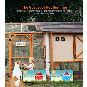 Ankway Chicken Coop Solar Fans Solar Powered Fan 2500 RPM Solar Fan for Greenhouse Cooling Fan for Shed IP65 Waterproof RV Solar Ventilation Fan for Chicken Coop, Shed, Dog House, RV (8W-Solar Panel)