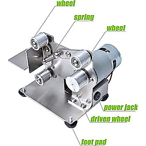 Podoy 𝙐𝙥𝙜𝙧𝙖𝙙𝙚𝙙 Mini Belt Sander Electric DIY 7 Speed Adjustable Control Small Grinder Sharpener Polisher Machine 110V with 10 Belts for Metal Knife Wood Polishing