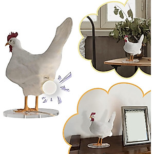 RQPQBO 2023 New Chicken Lamp with Egg in Butt Funky LED Chicken Egg Lamp Resin Chicken Lights Table Decor Funny Chicken Desk Lamp Lifelike Unique Lamps for Home Bedroom Living Room Decor (A)