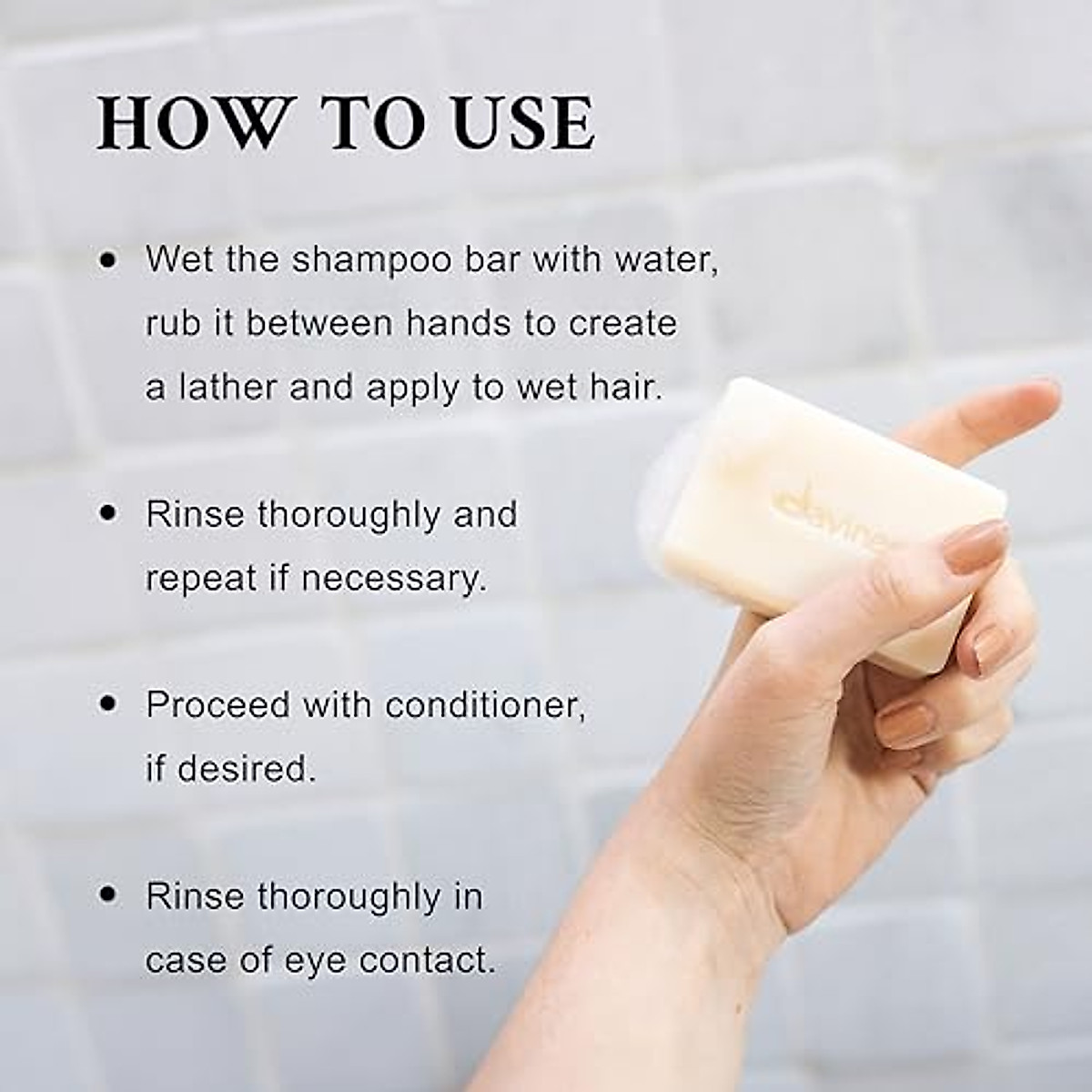 Davines LOVE Shampoo Bar, For Frizzy or Coarse Hair, Add Softness, Shine and Silky Texture, 100 g.