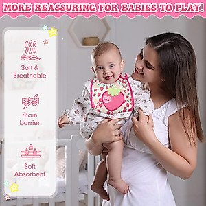HooLing 24 Pcs Toddler Bibs Waterproof Baby Bibs Cotton Soft Drool Bibs Feeding Kindergarten Welfare Home Newborn Party(Girl)