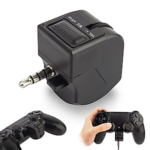 Headset Audio Control for PS4 DualShock Controller, Wanty Adjuster Adjustable Volume and Mic Mute Control Adapter for Playstation 4 Joystick with 3.5mm Jack